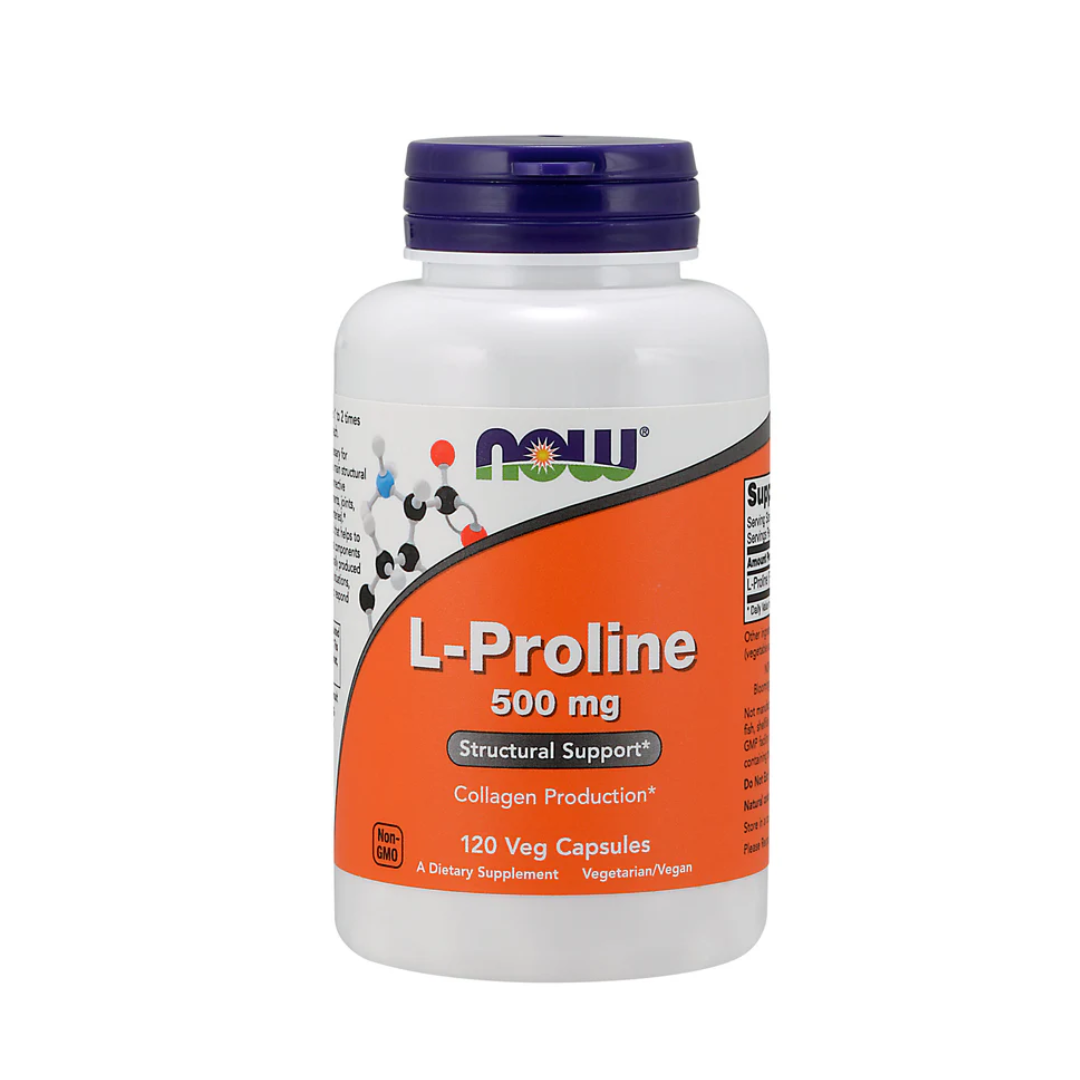 NOW Foods L-Proline 500 mg, 120 kaps.