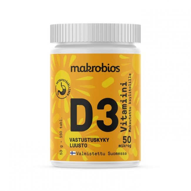 D-vitamiini 50 mcg, 150 tabl.| Makrobios